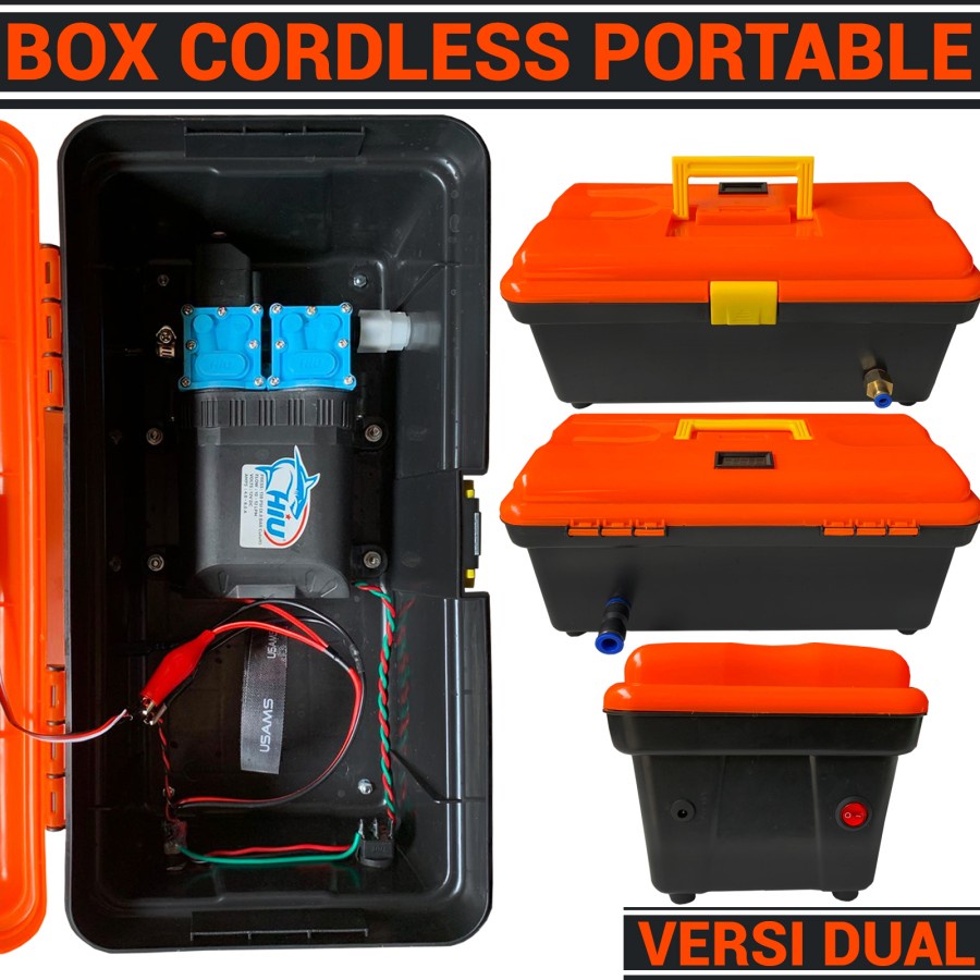 Jual Paket Pompa Box Portable Cordless Versi Dualpump - Bisa cuci Mobil ...