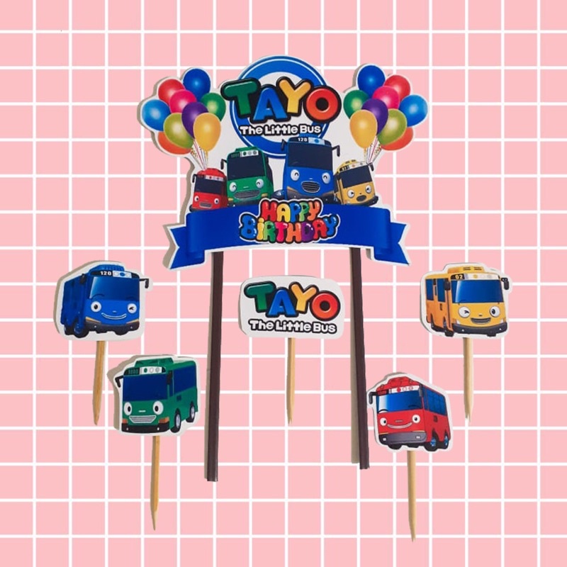 Jual Cake Topper TAYO / Topper Kue TAYO / Hiasan Kue TAYO / HEY, TAYO ...