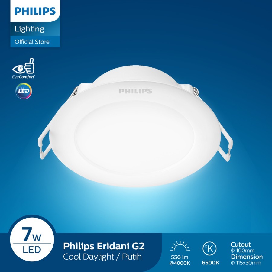 Jual LAMPU LED DOWNLIGHT PHILIPS ERIDANI G2 DL190B 7W 100 4" 4INCH 7 W 7WATT 7 WATT | Shopee ...
