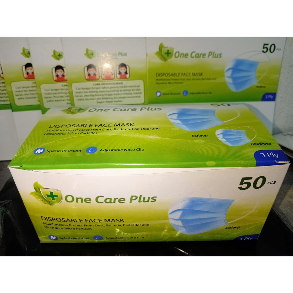 Jual Masker 3 Ply Earloop Masker Hijab Disposable Face Mask Isi 50pcs