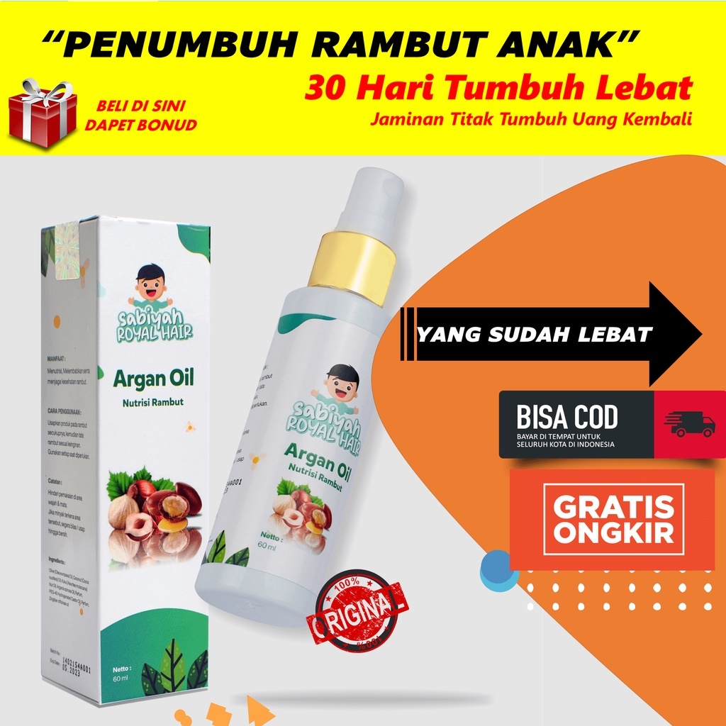 Jual Penumbuh Pelebat Rambut Bayi dan Anak Sabiyah Royal Hair Argan Oil ...