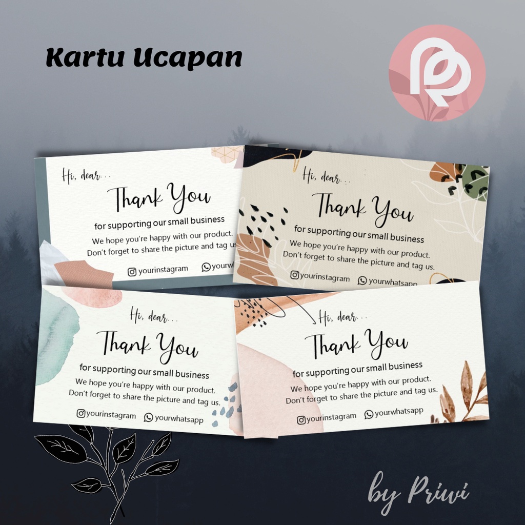 Jual KARTU UCAPAN THANKS CARD THANK YOU CARD KARTU HAMPERS OLSHOP ...