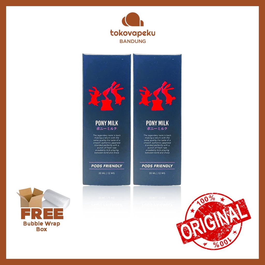 Jual PONY MILK STRAWBERRY CREAM PODS FRIENDLY PONY MILK 30ML ORIGINAL ...