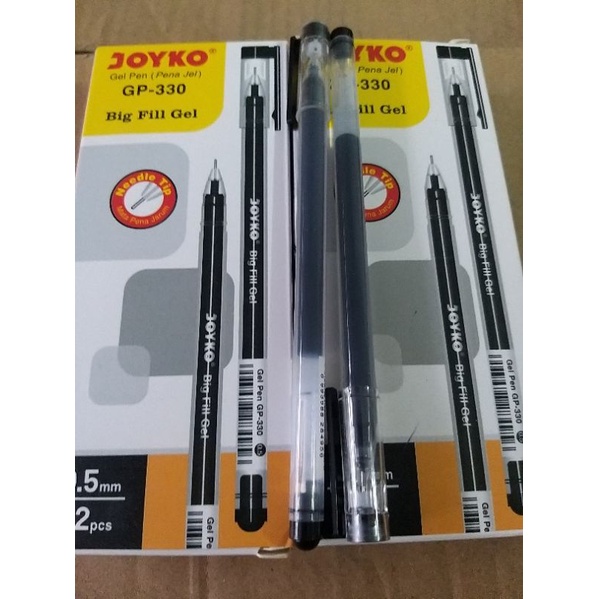 Jual [1 LUSIN] PULPEN JOYKO GP-330 HITAM 0.5mm BERKUALITAS / PULPEN CAIR / BALLPOINT GEL ...