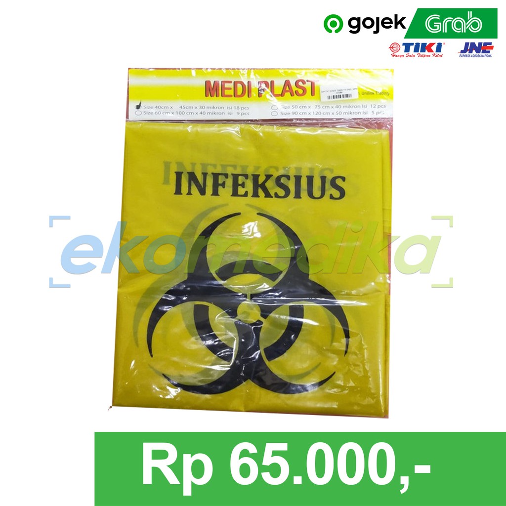 Jual Plastik Limbah / Sampah Medic Logo Infeksius Kuning Size 90x120 ...