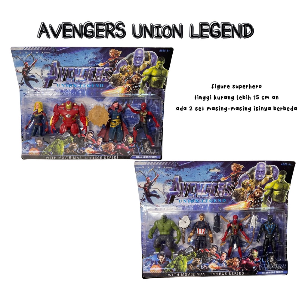 Jual JTM - MAINAN ANAK FIGURE AVENGERS ISI 4 SUPERHERO AVENGERS UNION ...