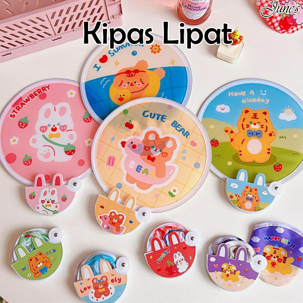 Jual Kipas Tangan Lipat Portable Hand Fan Plastic Cartoon Cute Kids ...