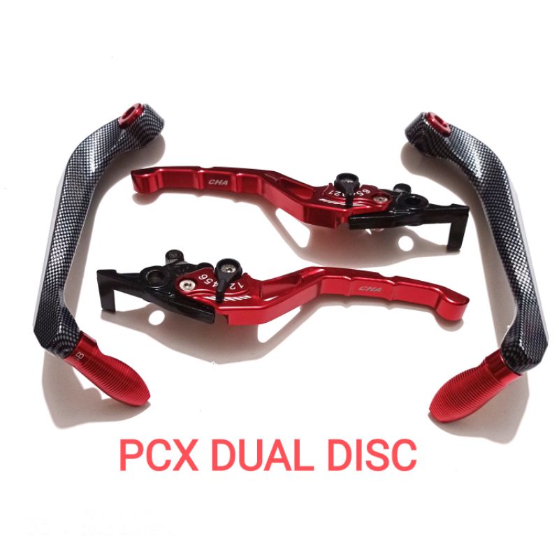 Jual PAKET PCX 150 160 HANDLE REM SETELAN & HANDGUARD CARBON CNC ...