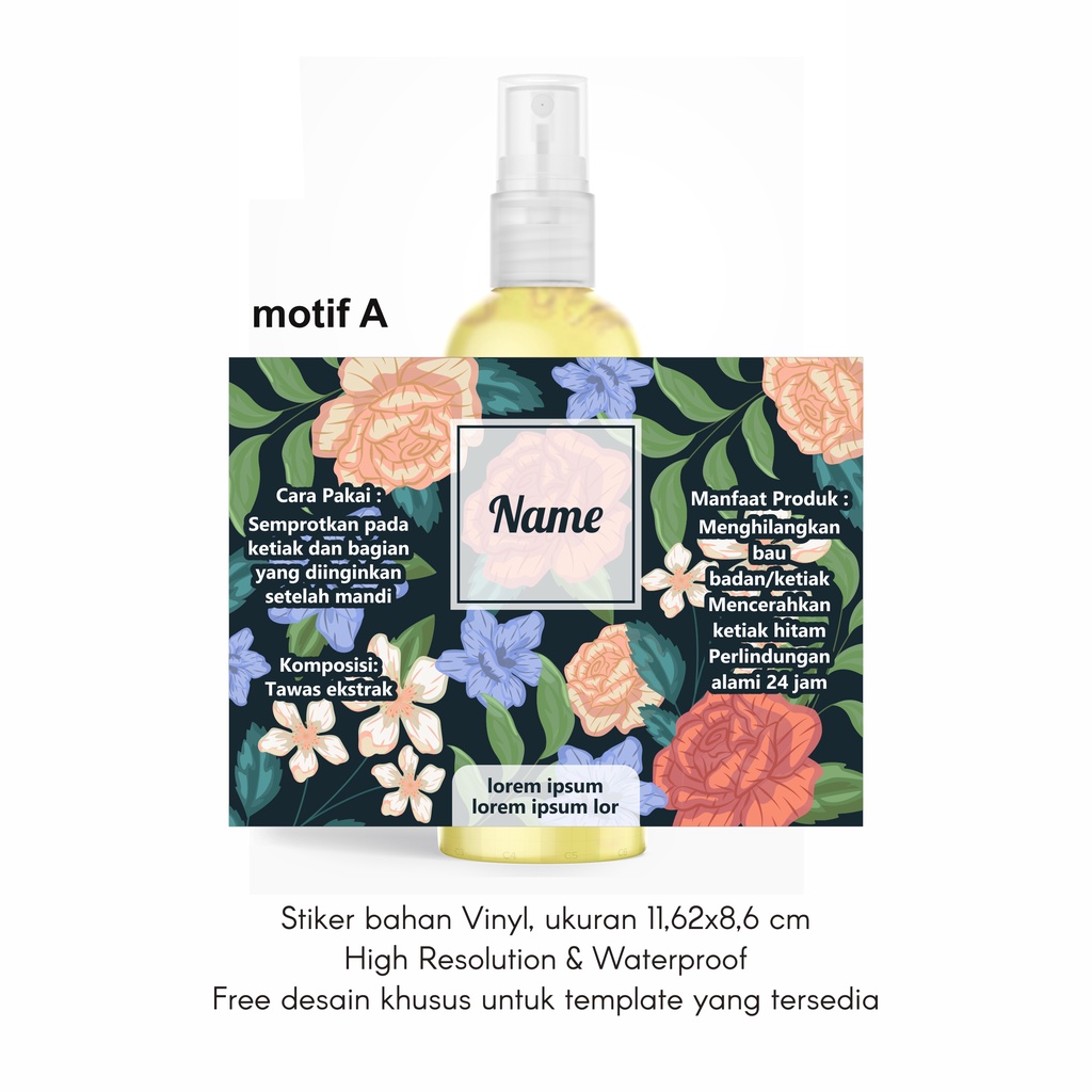 Jual Label stiker Vinyl tahan air untuk botol Spray Parfum/Hand ...