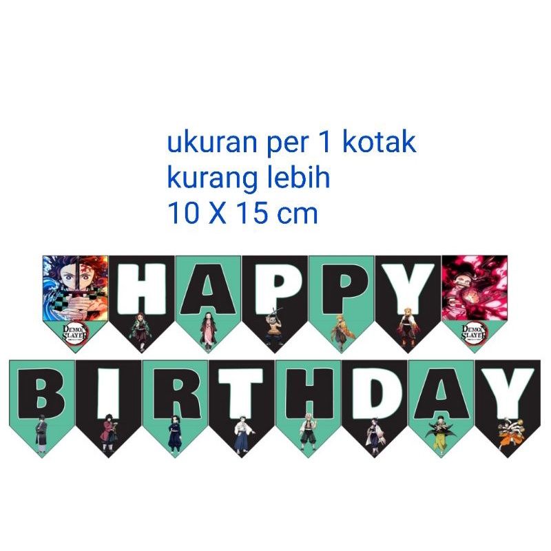Jual banner bunting garland flag tulisan happy birthday ulang tahun ...