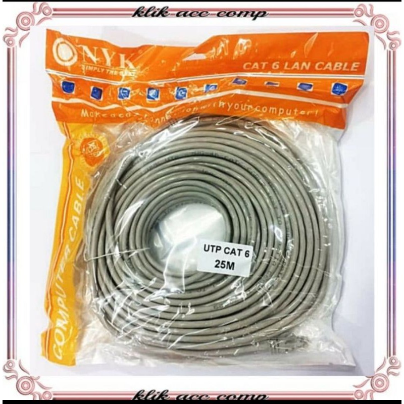 Jual Kabel lan 25 meter cat 6 Internet Jaringan Cat6 UTP 25M cable RJ45 ...