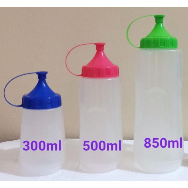 Jual Botol kecap Plastik / Botol mayonaise / Botol Saos Plastik ukuran 300ml 500ml 850ml ...