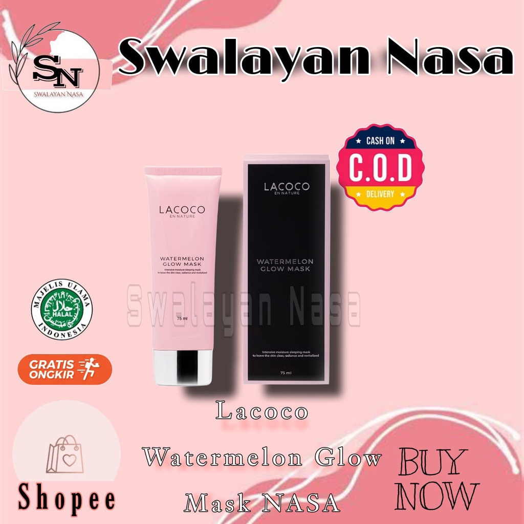 Jual Lacoco Watermelon Glow Mask Sleeping Mask Original | Shopee Indonesia