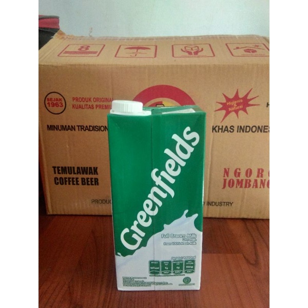 Jual Susu UHT Greenfields Full Cream 1 Liter isi 12 pcs Karton/Dus | Shopee Indonesia