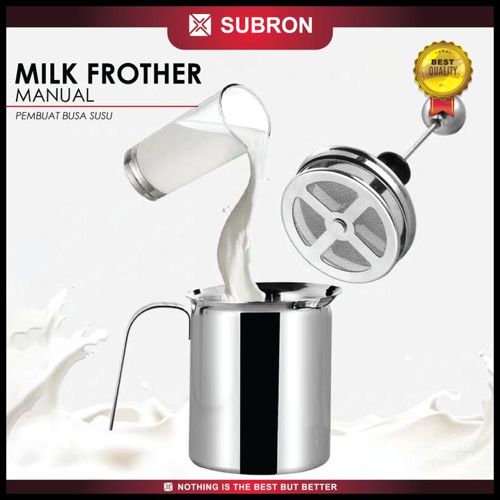 Jual Subron Double Mesh Milk Frother 400Ml 800Ml Foamer Maker Milk ...