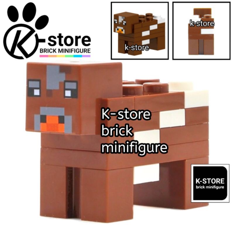 Jual lego minecraft mine craft cow, wolf, baby polar bear, squid ...