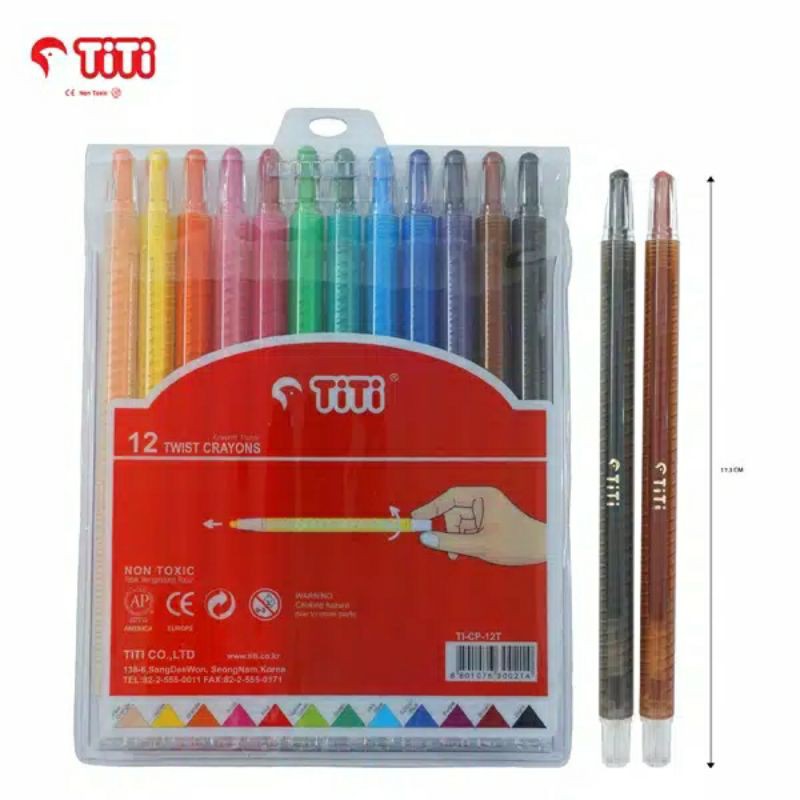 Jual Twist crayon krayon putar 12 warna joyko TWCR-12S titi TI-CP-12T ...