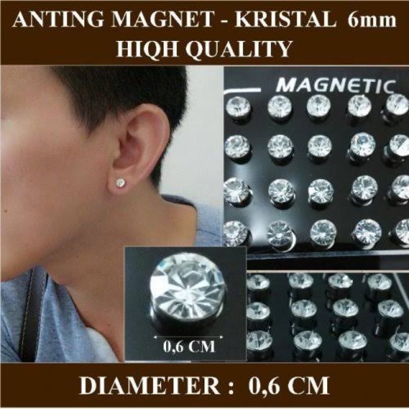 Jual anting magnet permata / anting magnet berlian / anting fake ...