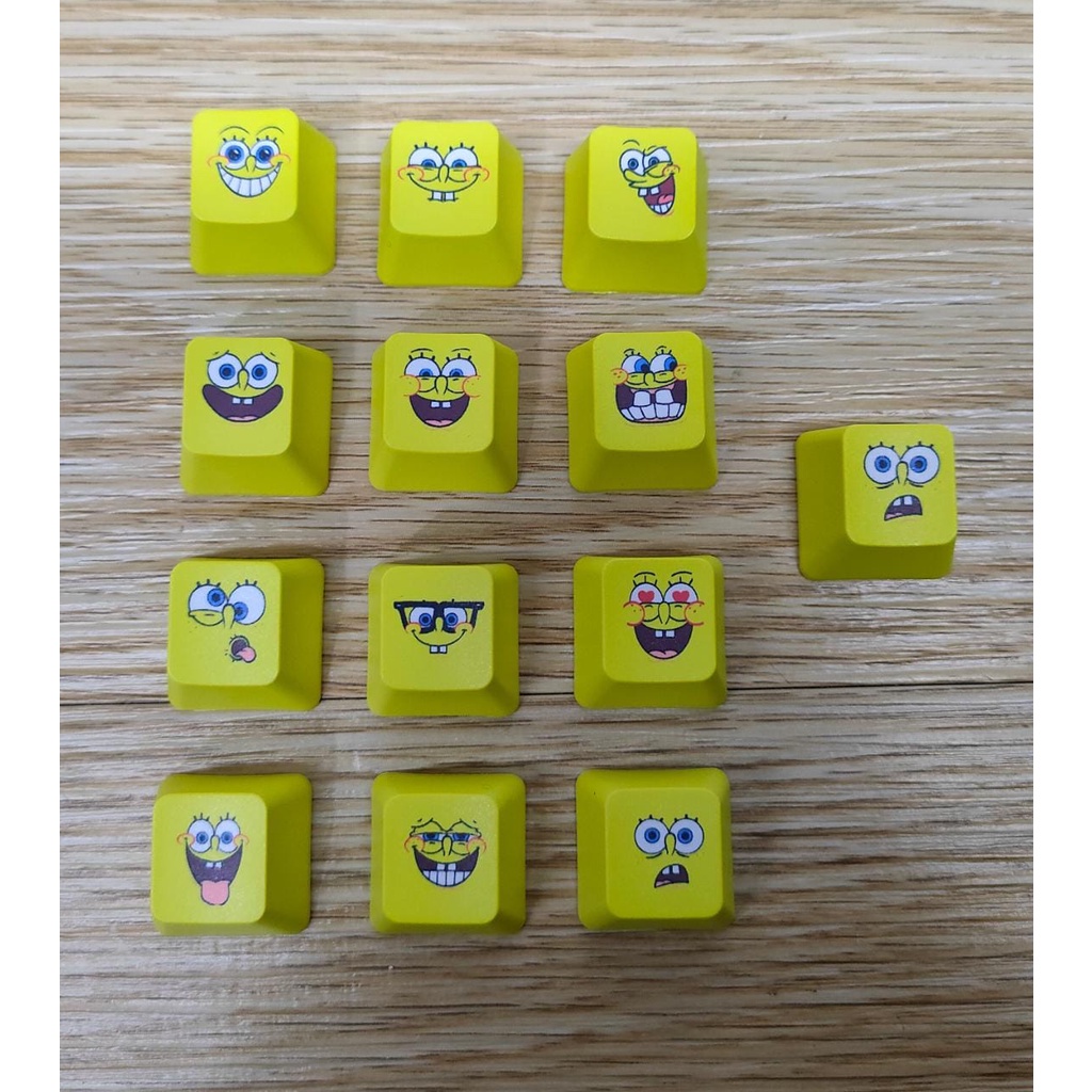 Jual SPONGEBOB KEYCAPS SET R4 PBT OEM PROFILE ( 13 pcs ) | Shopee Indonesia