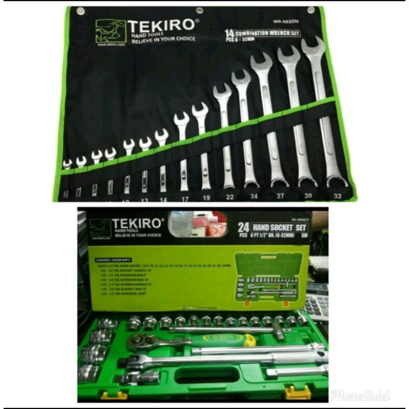 Jual paket kunci sok set 24 pcs dan ring pas set 14 pcs tekiro | Shopee Indonesia