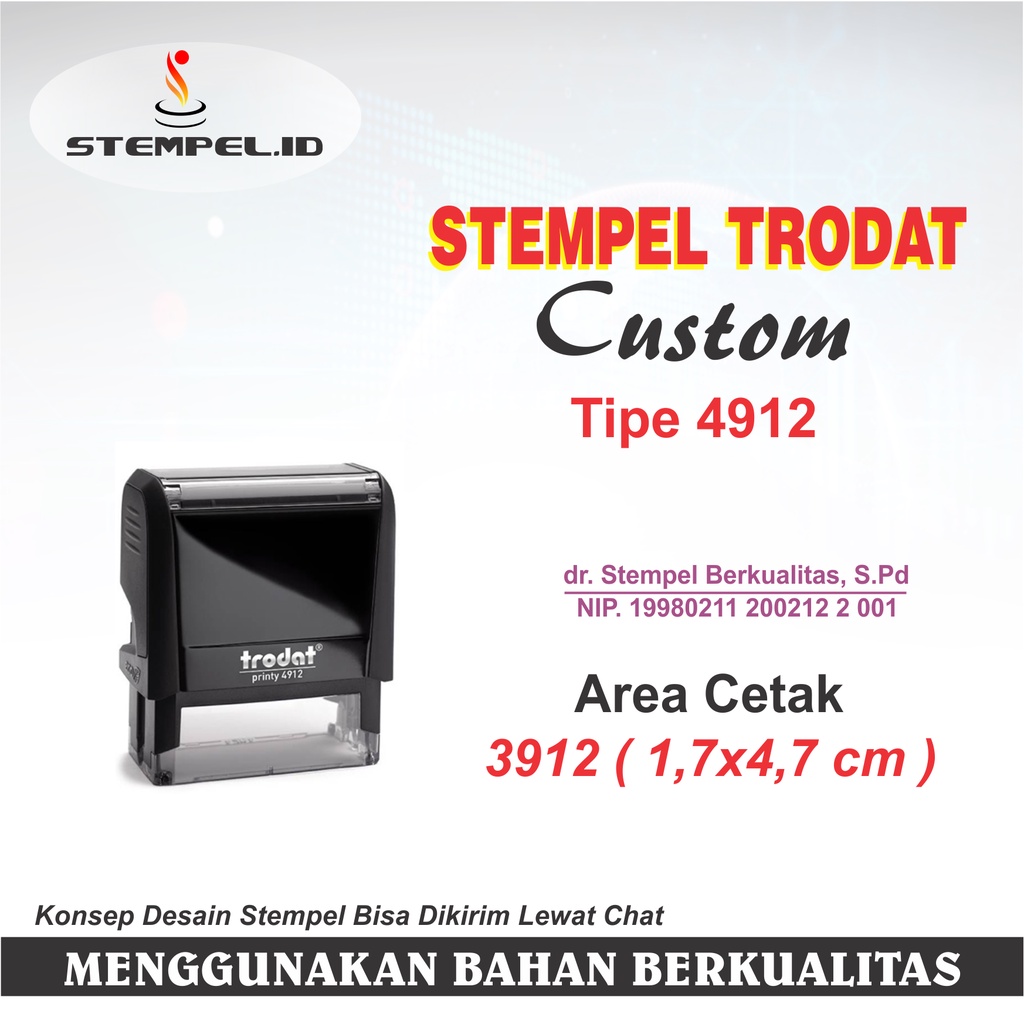 Jual Stempel Trodat Custom tipe 4911 tipe 4912 tipe 4913 otomatis praktis Stempel Warna Stempel ...