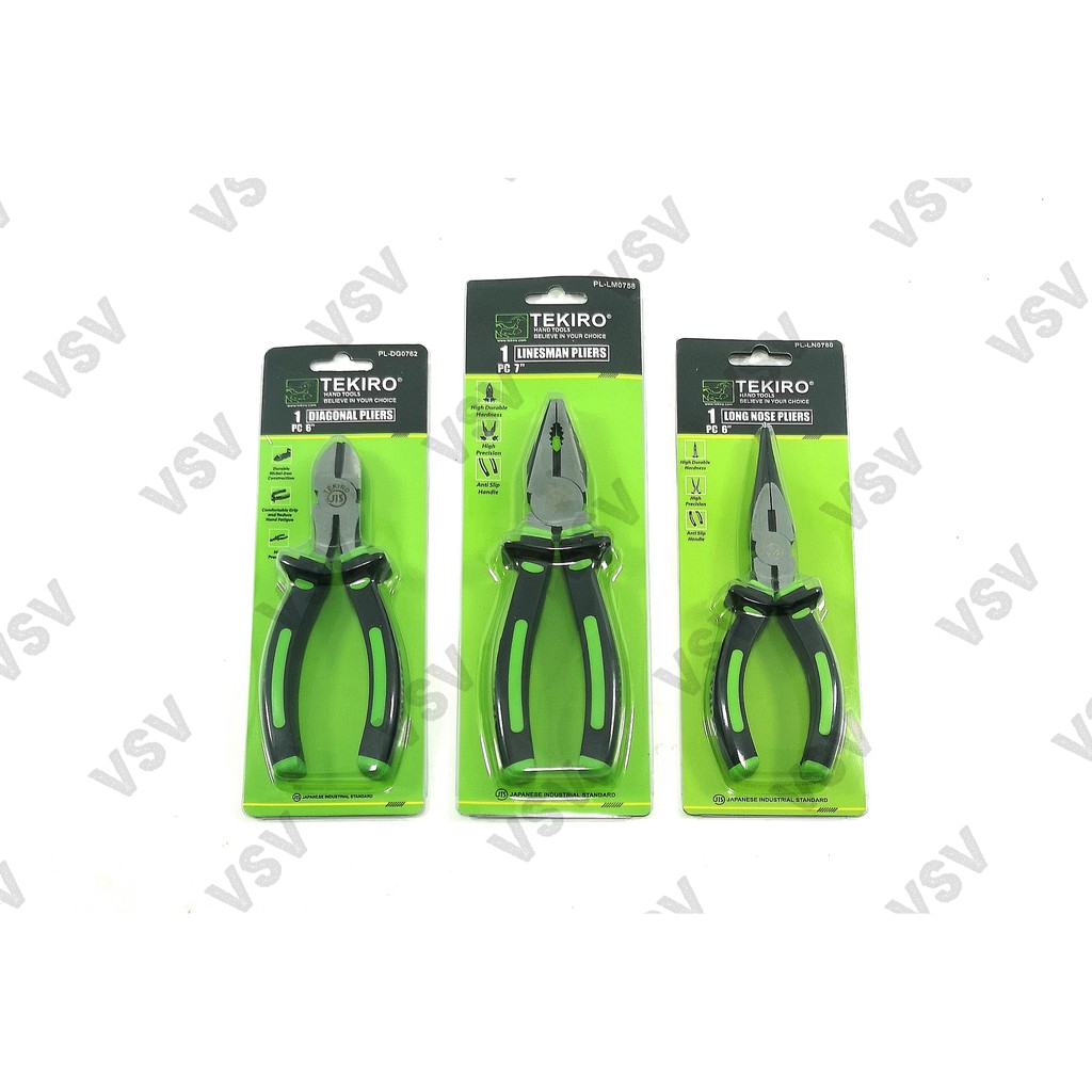 Jual Tekiro Tang set 3pc Tang Potong 6" tang Lancip 6" tang Kombinasi 7 ...