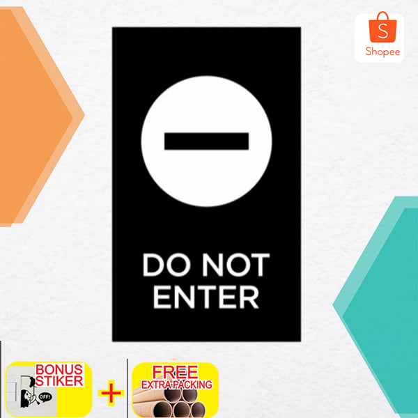 Jual Do Not Enter Sign Board Label acrylik Stiker Cuting - dasar putih ...