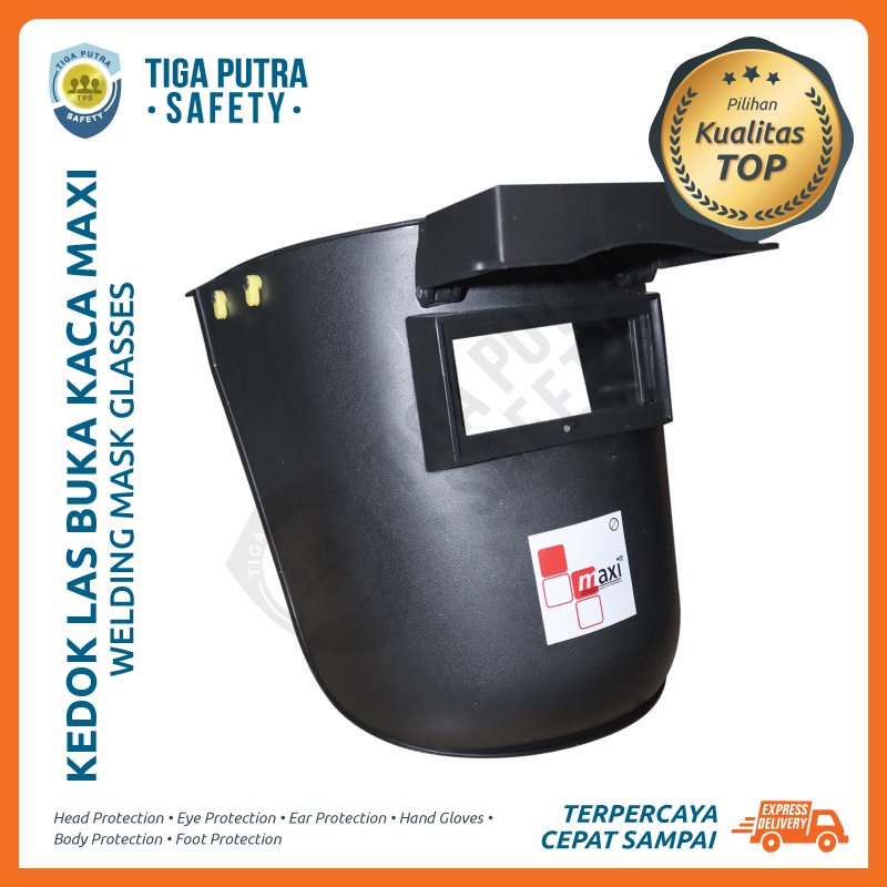 Jual Kedok Topeng Pelindung Las Kaca Gelap / Face Shield Welding Maxi ...