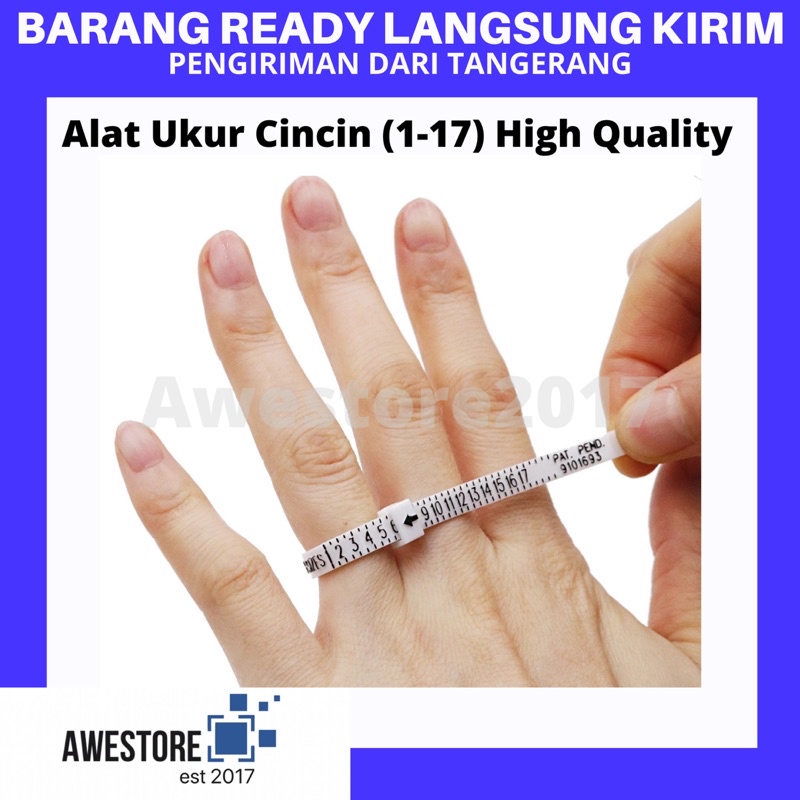 Jual Alat Ukur Cincin Pengukur Jari Ring Sizer Measurement Tool Ukuran ...