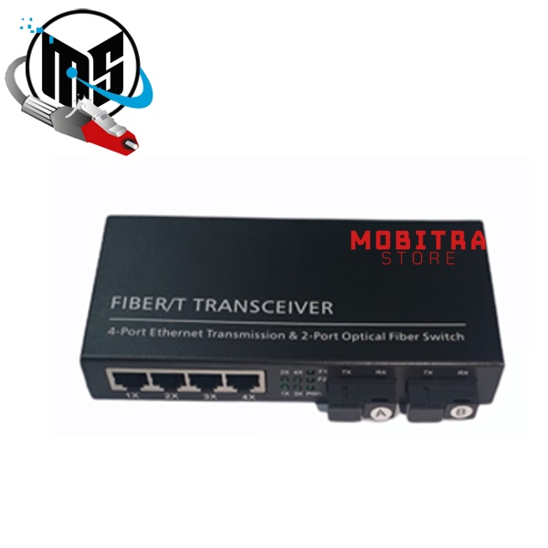 Jual Media Converter 2 SC 4 LAN Gigabit | Ethernet Fiber Switch 2 Port FO 4 Port LAN Gigabit ...