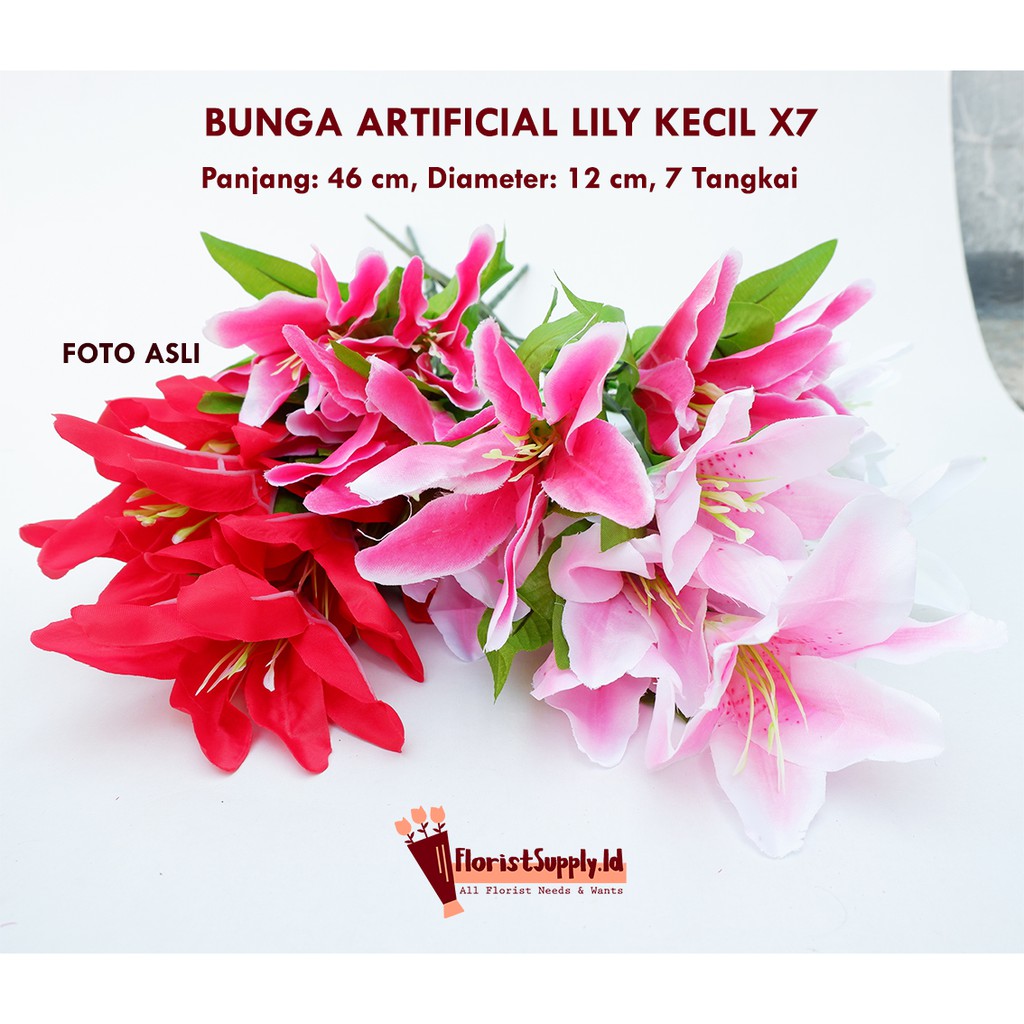 Jual [1 Tangkai 7 Cabang] Bunga Artificial Lily Kecil Import (1 kg isi ...