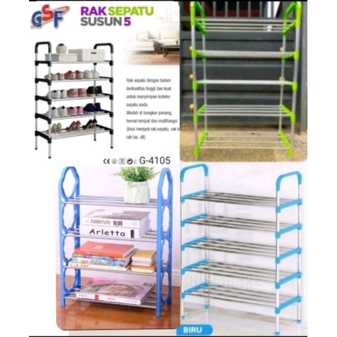 Jual RAK SEPATU, RAK SENDAL 5 SUSUN dan 4 susun | Shopee Indonesia