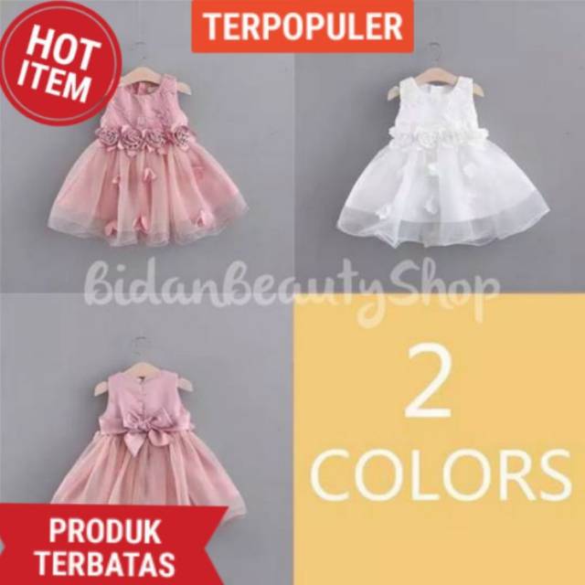 Jual Gaun anak bunga tile Dress bayi baru lahir 1 2 3 tahun | Shopee ...