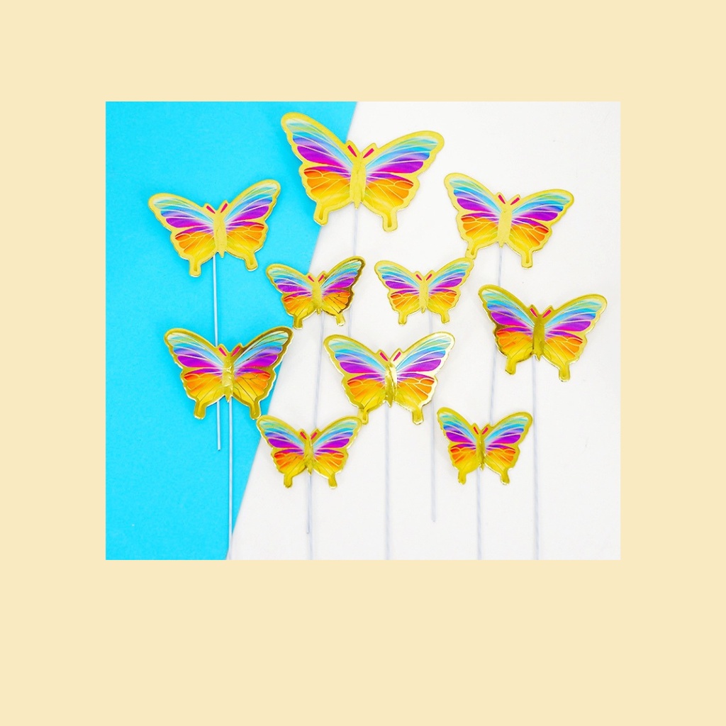 Jual Cake Topper Hiasan Kue Cake Kupu Kupu Butterfly Pink Ungu Biru ...