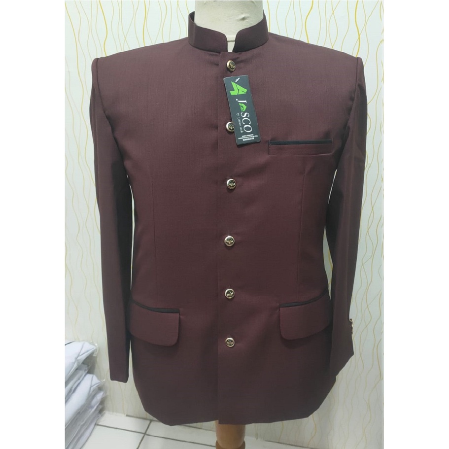 Jual Jasko Polos Lis Saku Tutup Merah Marun Wol Novus Jas Koko Pria ...