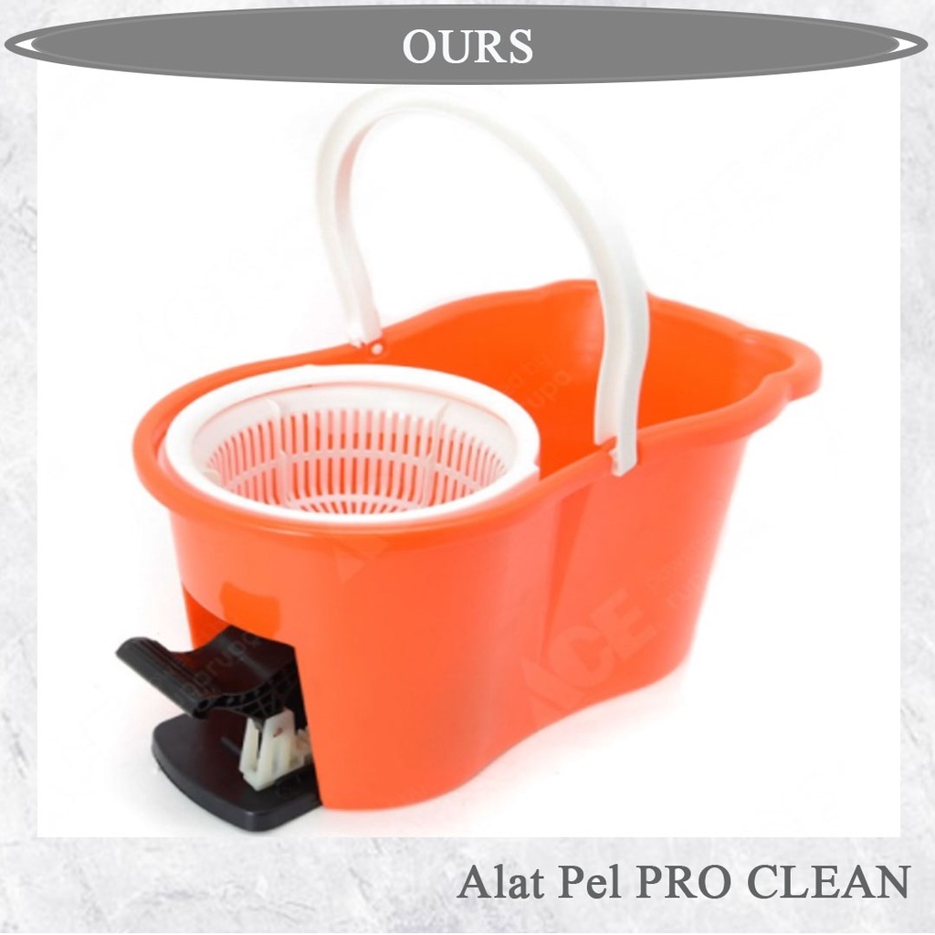 Jual Pro clean Alat Pel Injak Putar Peras ember saringan pel free ...