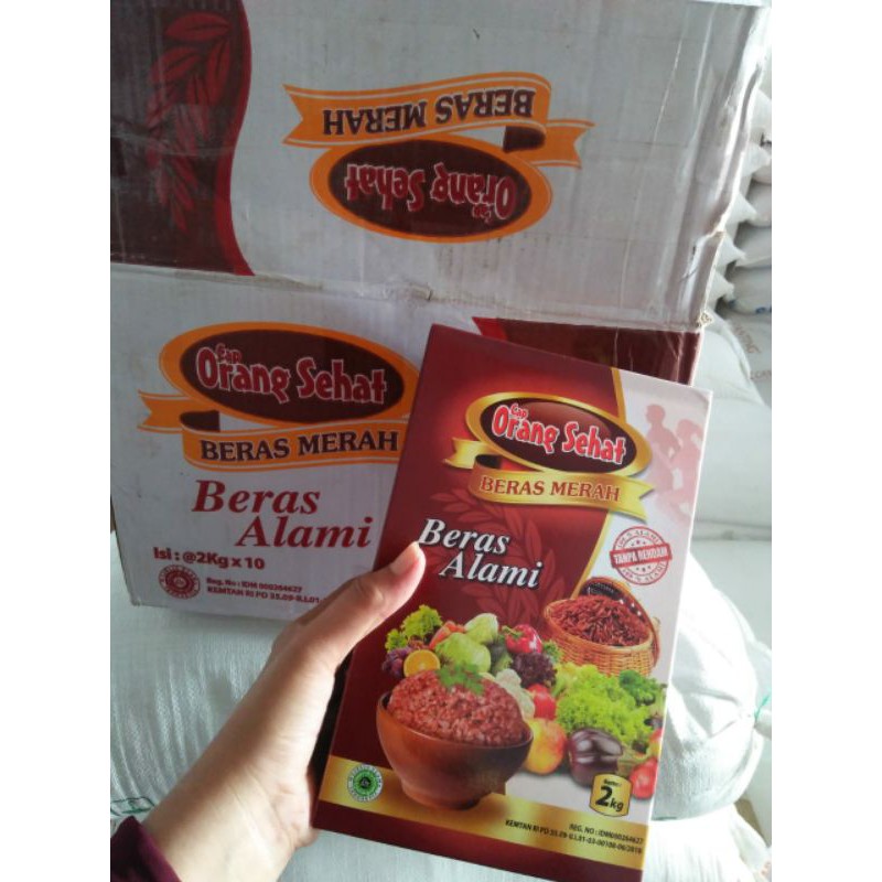 Jual Beras merah cap ORANG SEHAT 2kg | Shopee Indonesia