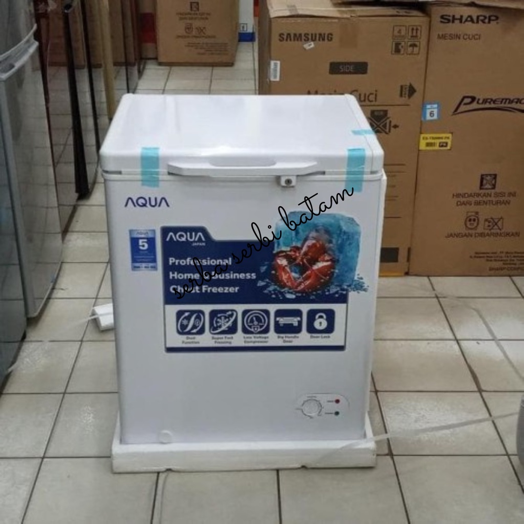 Jual Chest Freezer Aqua Sanyo 100 Liter AQF 100 Low Watt BATAM | Shopee Indonesia