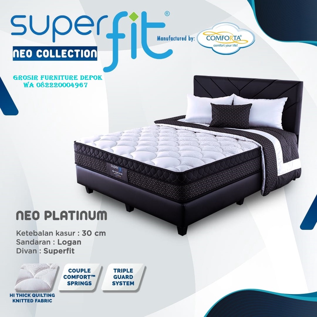 Jual Springbed Set Comforta Super Fit Neo Platinum (Free Bantal ...