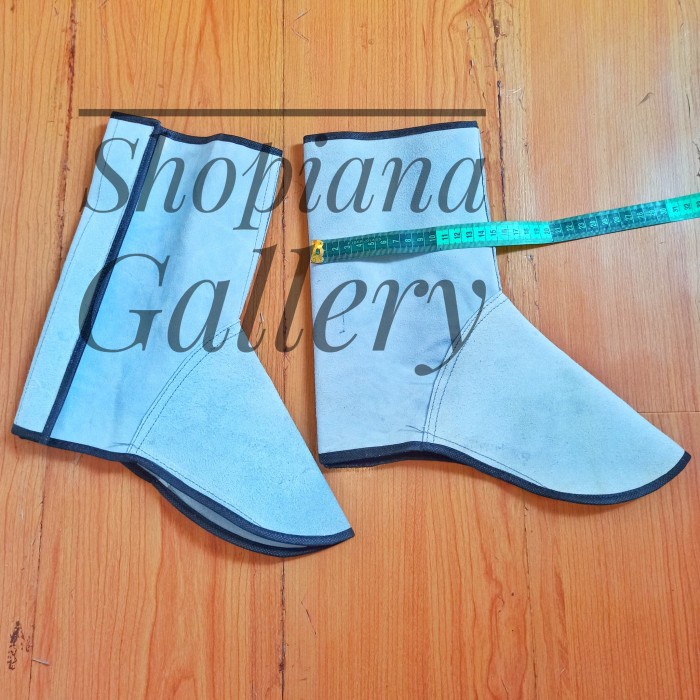 Jual Sepatu welder las kulit tebal putih / apron kaki proyek panjang 27 ...