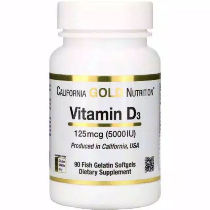 Jual California Gold Nutrition Vitamin D3 125 mcg (5000 IU) 90 Fish ...