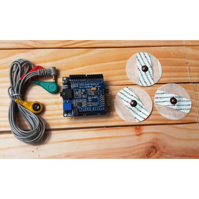 Jual Ecg Ekg Emg Shield For Arduino With Cables And Electrodes Shopee