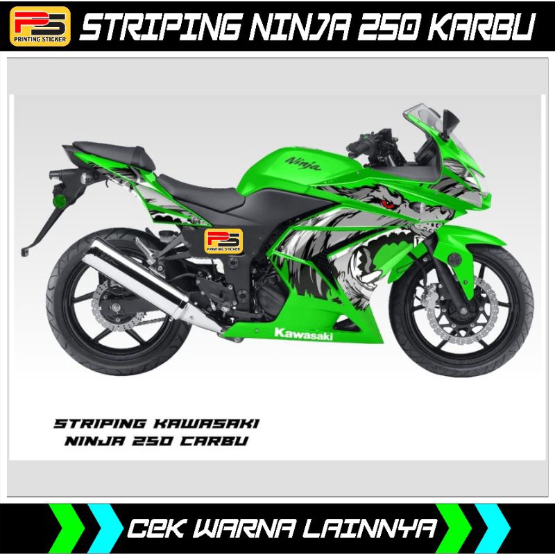 Jual STRIPING/DECAL STICKER NINJA 250 KARBU/CARBU SERIGALA | Shopee ...