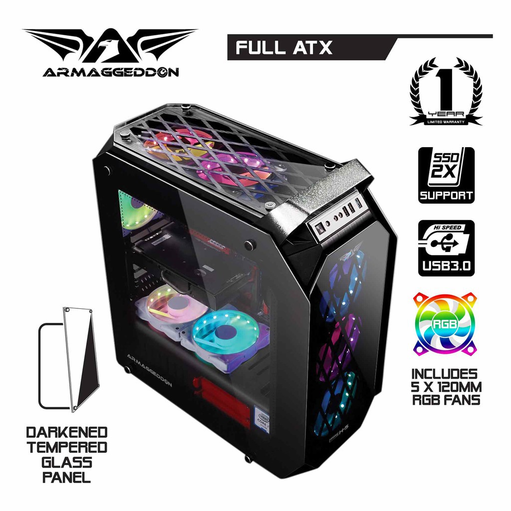 Jual Casing Armaggeddon HAGANE H5 / Casing Gaming / Gaming Case ...