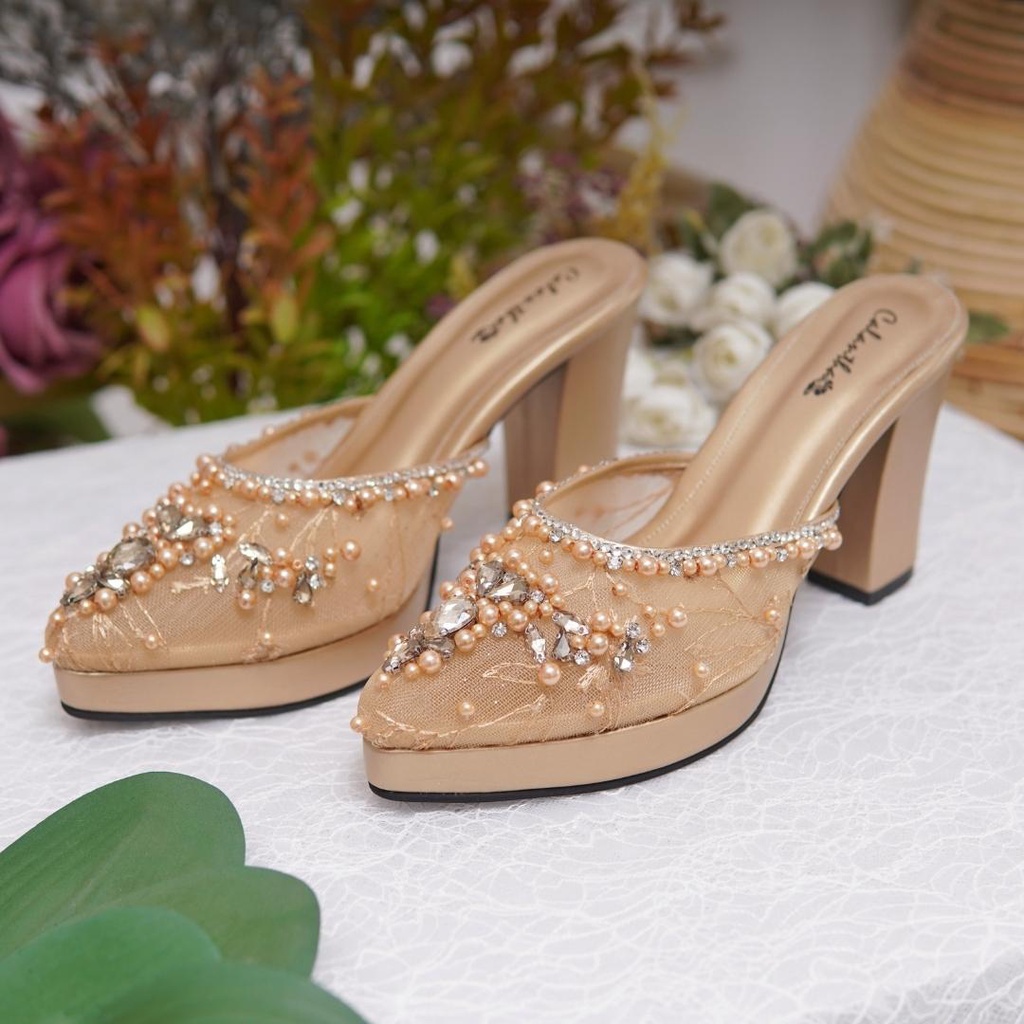Jual Deu_Calantha Wedding Shoes Sepatu Pesta Payet Lynelle 9 cm ...