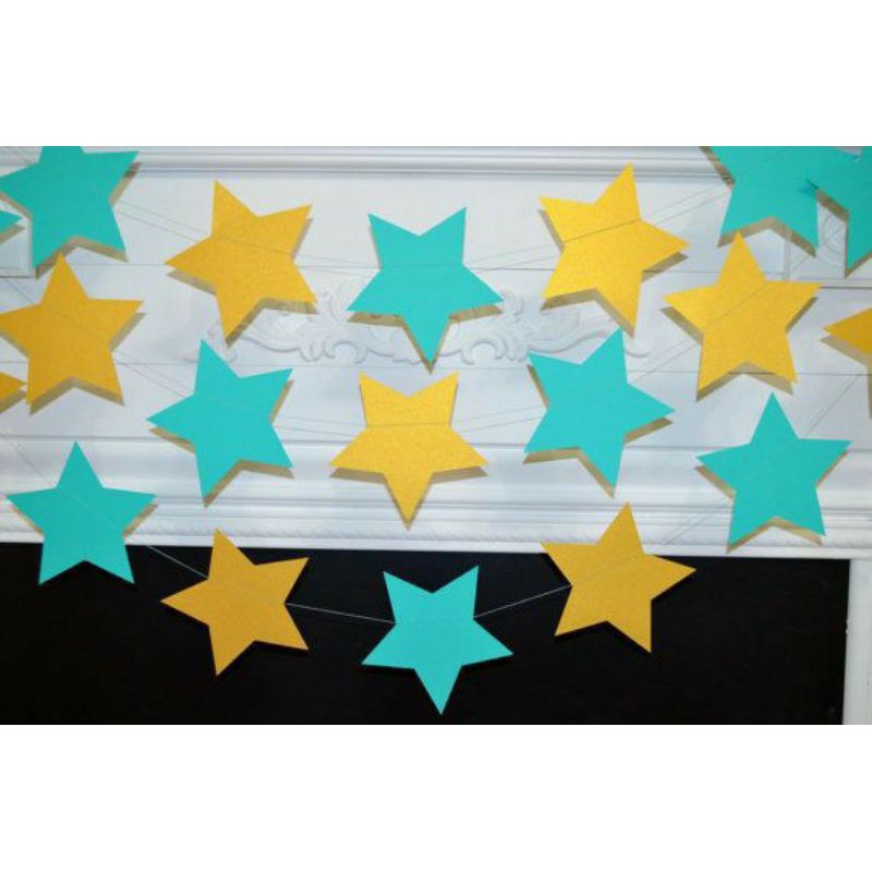 Jual Garland Bintang 2D Mix Warna 4m banner party | Shopee Indonesia
