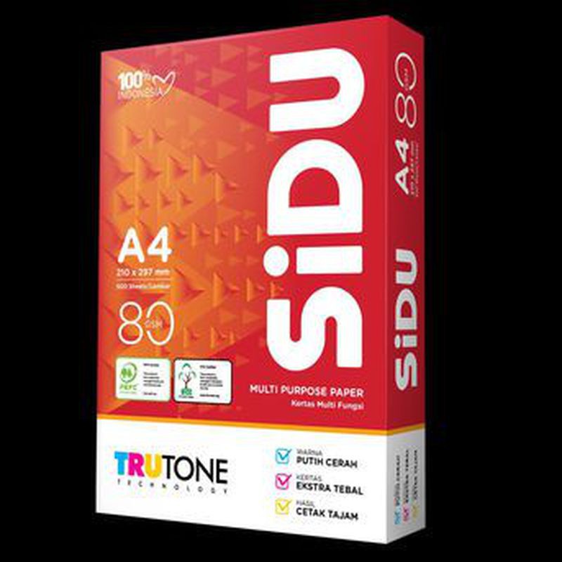 Jual Kertas HVS A4 80 SIDU Sinar dunia 80gr (isi 500 lembar) | Shopee Indonesia