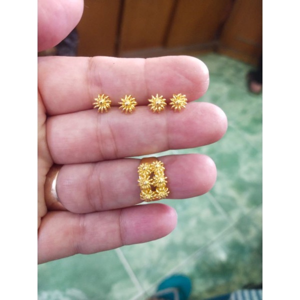 Jual Cincin Bunga Emas London LM 24K. Emas Tua. Kadar 99,99. | Shopee ...