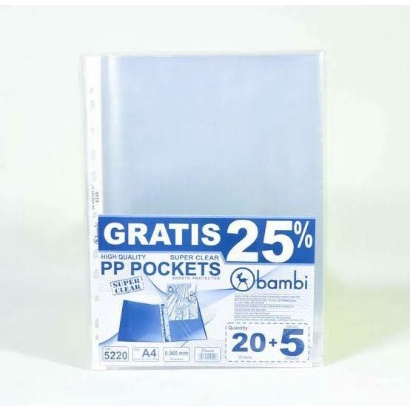 Jual PP Pocket A4 / Clear Sheet Proctector A4 Bambi | Shopee Indonesia