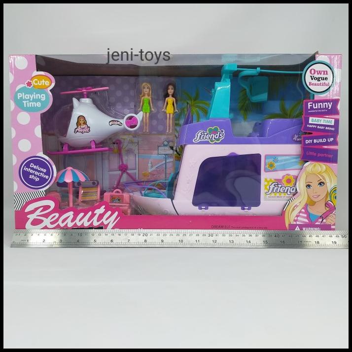 Jual Mainan Barbie Cruise Ship Helicopter Kapal Pesiar Dan Helikopter ...